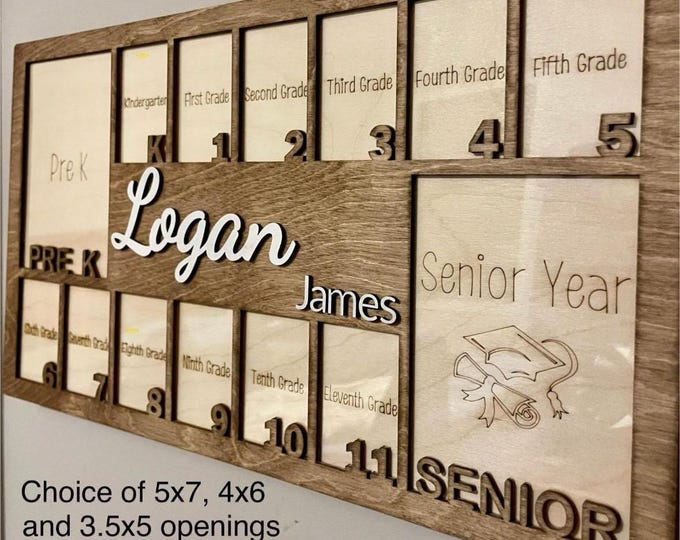 Custom School Years Frame // Pre-k3 to Senior Year // Wooden Picture ...