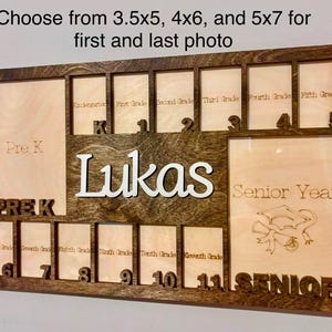 Personalized School Years Picture Frame | Pre-k Through Graduation ...