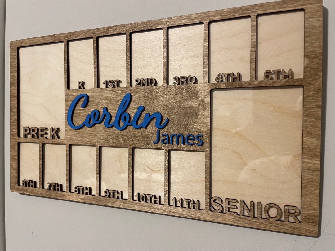 Personalized School Years Picture Frame, Pre-k Through Graduation, Prek ...