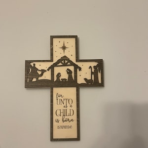 Nativity-cross-wall Decor - Etsy