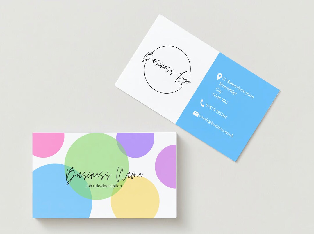 Eclectic Business Card Template - Etsy