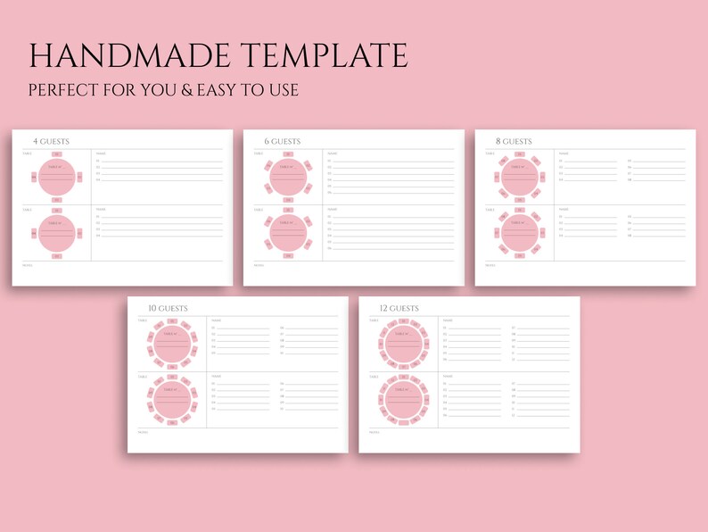 Printable Wedding Table Chart Template, Round Table Planner, Event ...