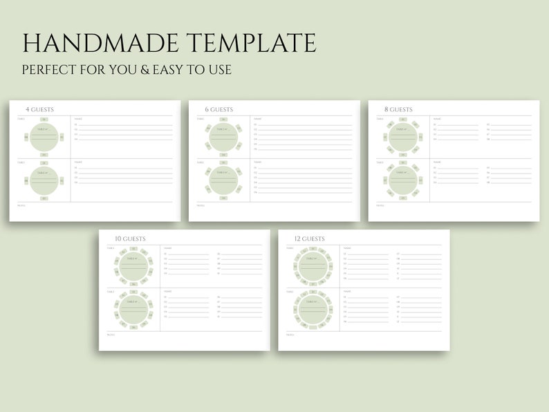 Printable Wedding Table Chart Template, Round Table Planner, Event ...