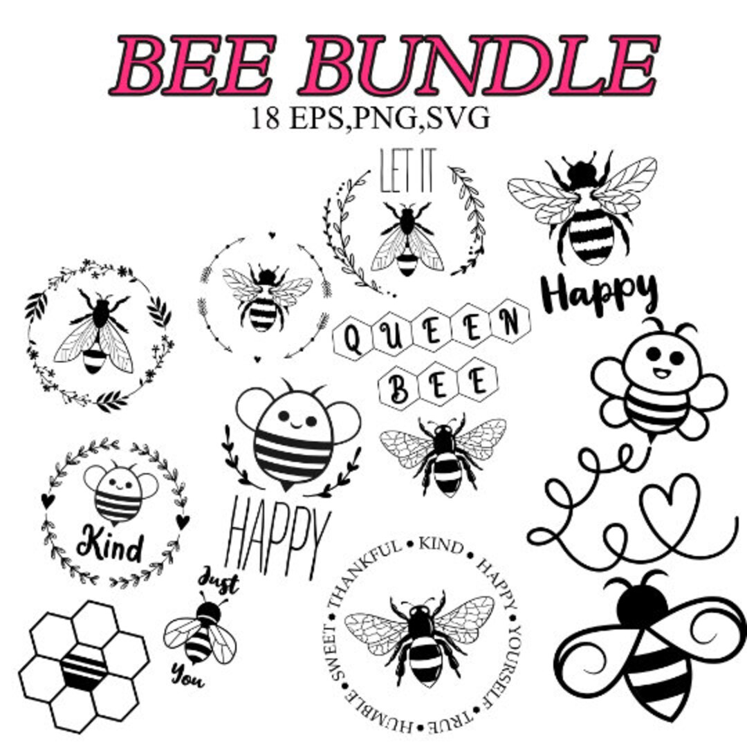 Bee Sticker PNG Bundle, Bee Digital Stickers - Etsy
