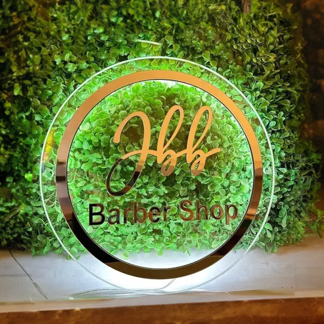 Light up Business Logo Round Sign Acrylic Wall Sign Neon Mirror Sign ...