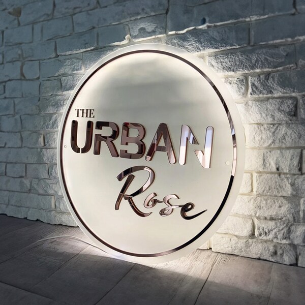 Acrylic Sign Business Light Up - Etsy