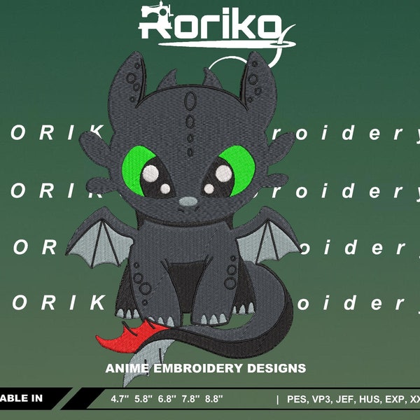 Toothless Embroidery - Etsy