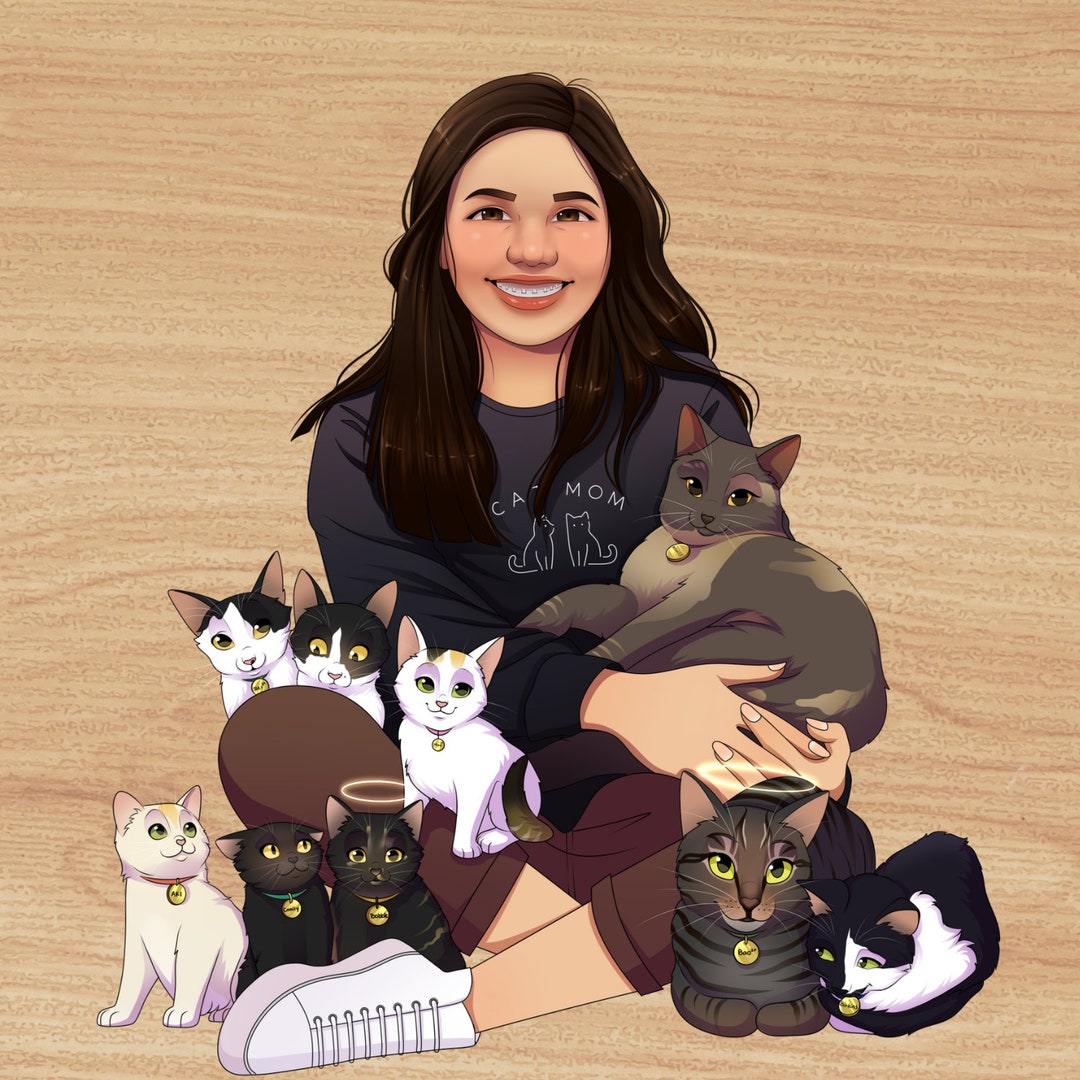 Custom Cartoon Portrait Digital Drawing - Etsy
