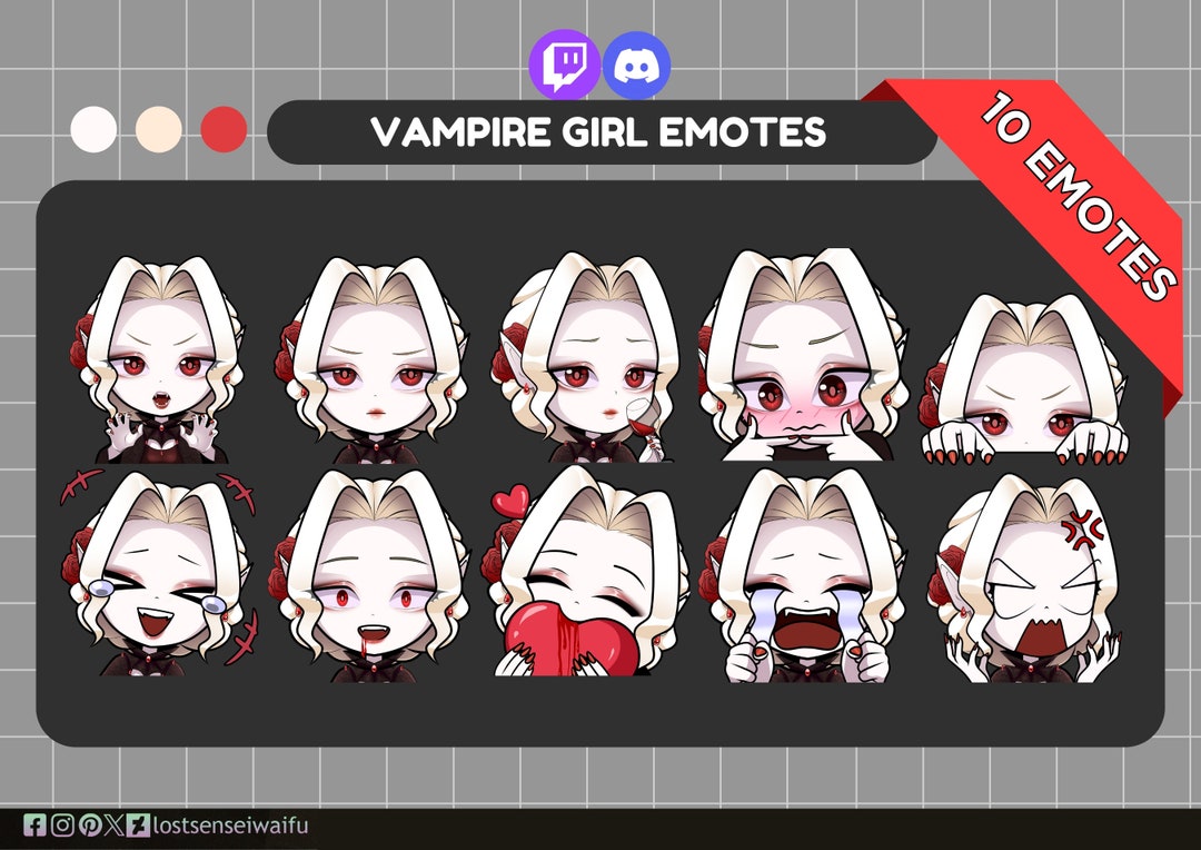 Vampire Girl 10 Pack Emotes - Etsy