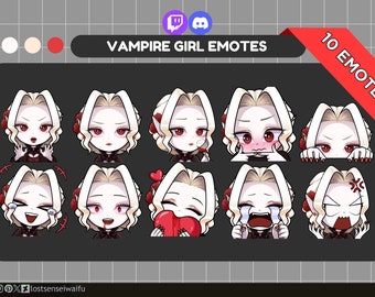 Vampire Girl 10 Pack Emotes (black Hair) - Etsy