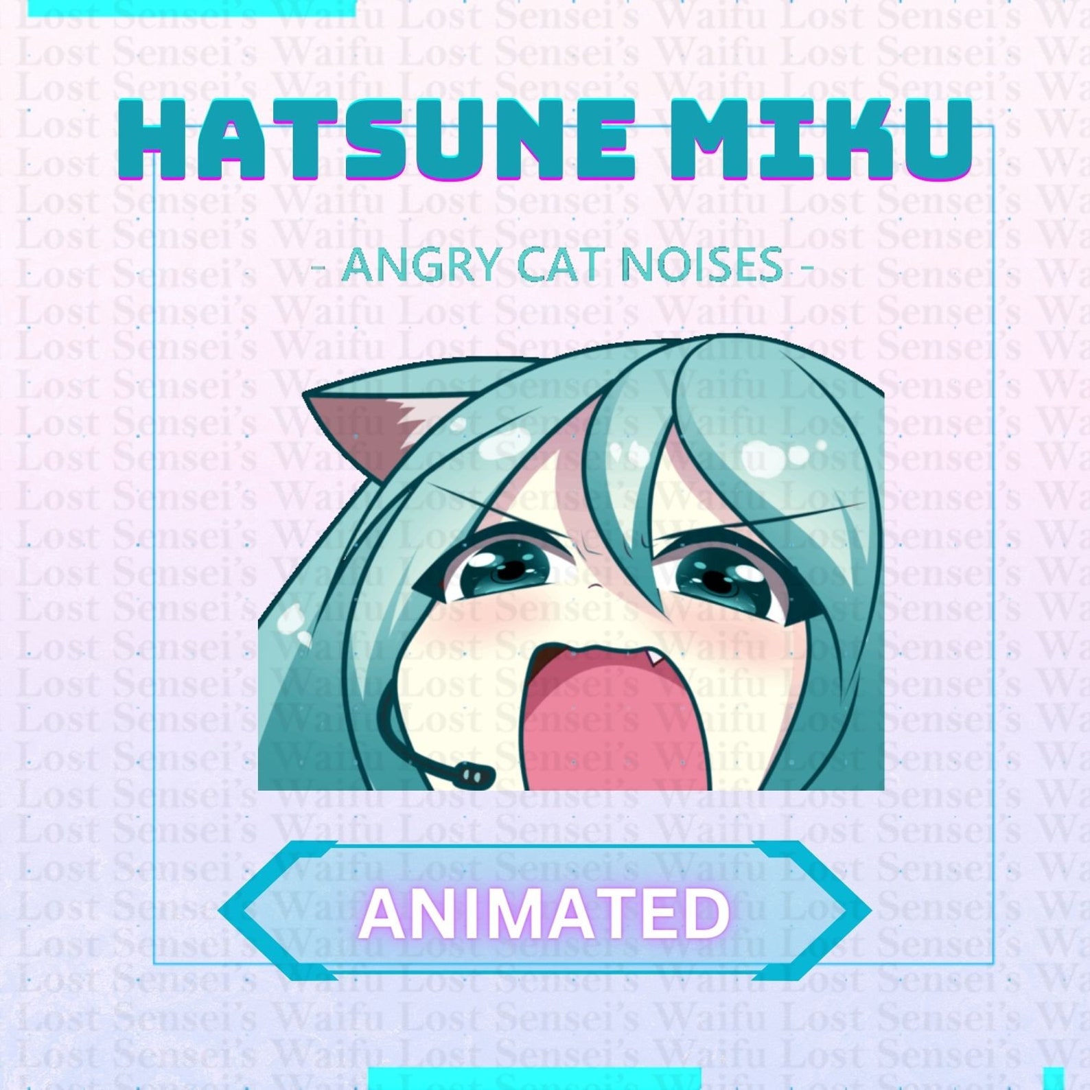 Hatsune Miku Emote Angry Cat Noises Meme - Etsy