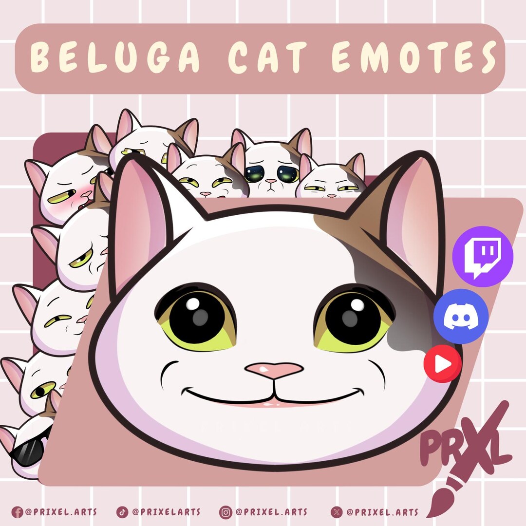 Beluga Cat Meme 10 Pack Emotes - Etsy