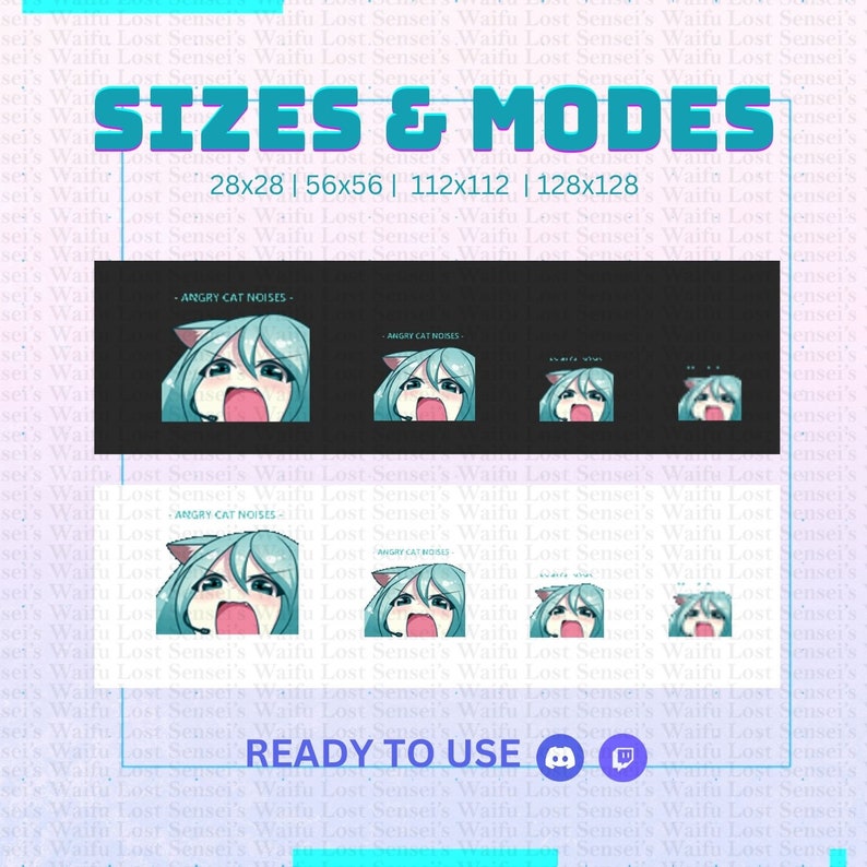 Hatsune Miku Emote Angry Cat Noises Meme - Etsy