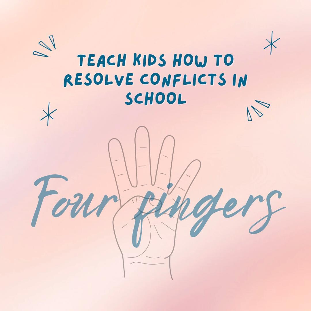 4 Fingers Conflict Resolution Poster for Kids | Printable Social ...