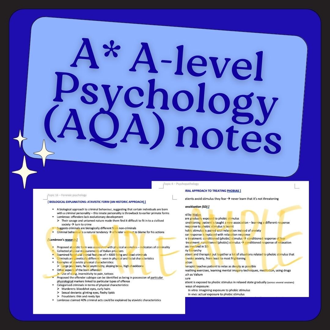 A A-level AQA Psychology Notes - Etsy