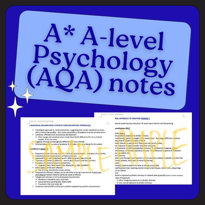A A-level AQA Psychology Notes - Etsy