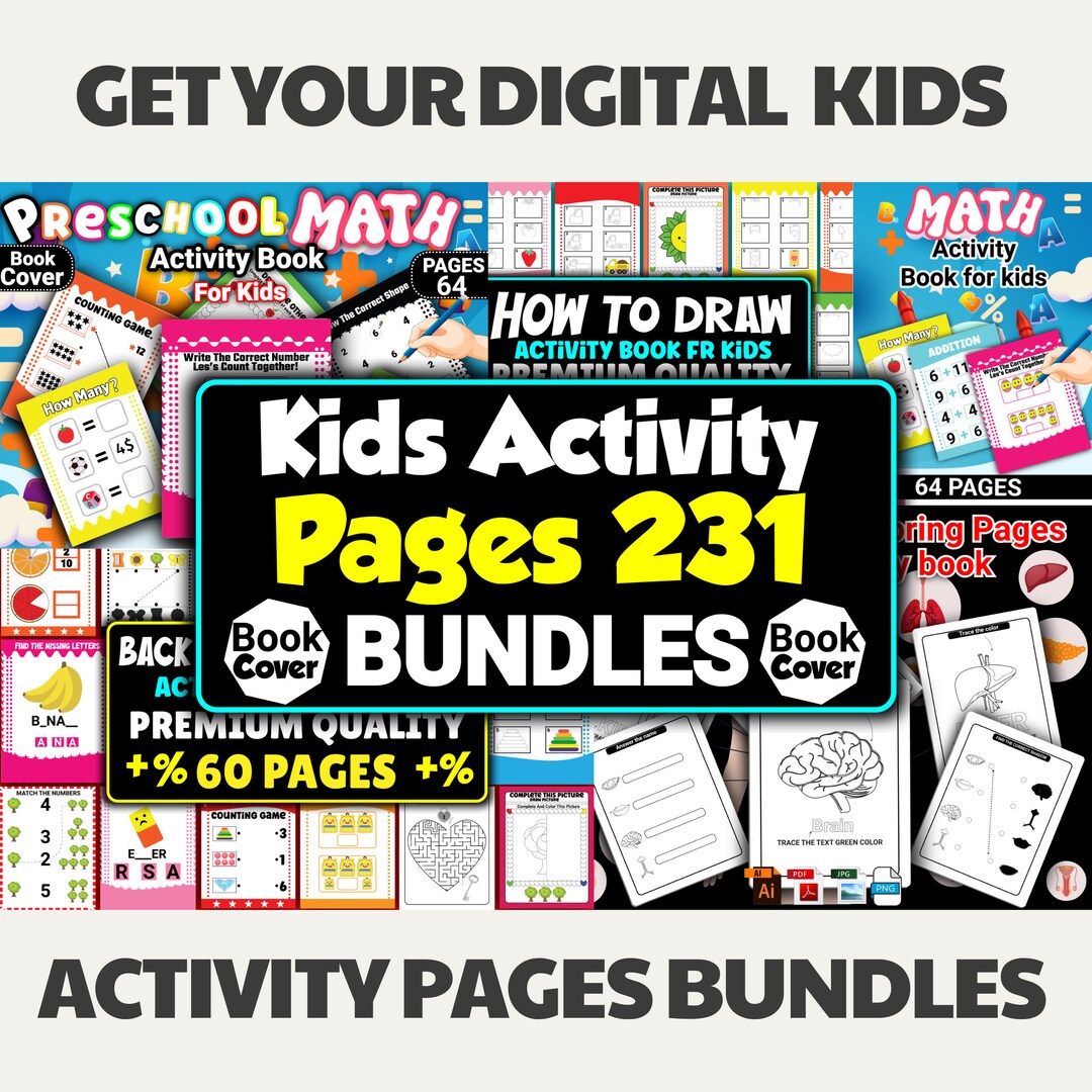 KIDS ACTIVITY SHEETS Activity Pages for Kid, Math Activities, Kids ...