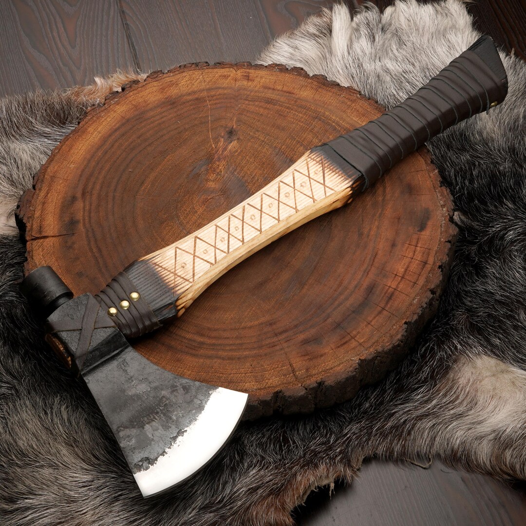 Hand-forged Viking Axe With Carbon Steel Blade, Premium Ashwood Handle ...
