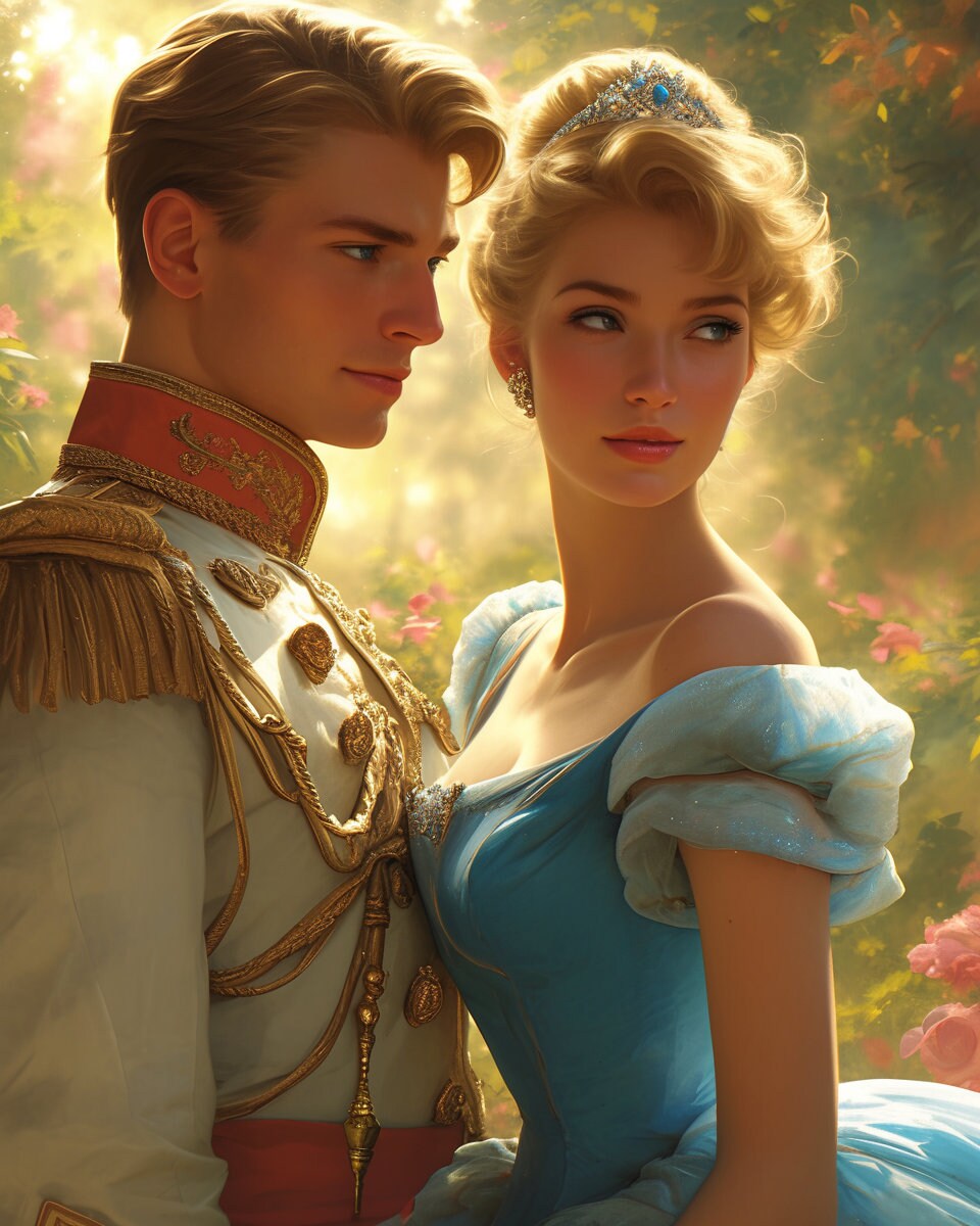 Enchanted Garden Romance: Cinderella and Prince Charming - Etsy