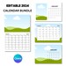 2024 Fully Editable Calendar Canva Template Frame Bundle | Instant ...