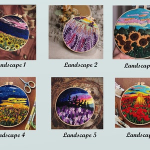 Landscape Embroidery Kit Beginner Hand Embroidery Cross Stitch Fabric ...