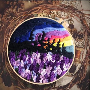 Landscape Embroidery Kit Beginner Hand Embroidery Cross Stitch Fabric ...