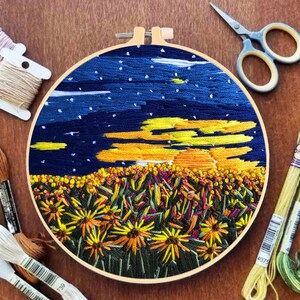 Landscape Embroidery Kit Beginner Hand Embroidery Cross Stitch Fabric ...
