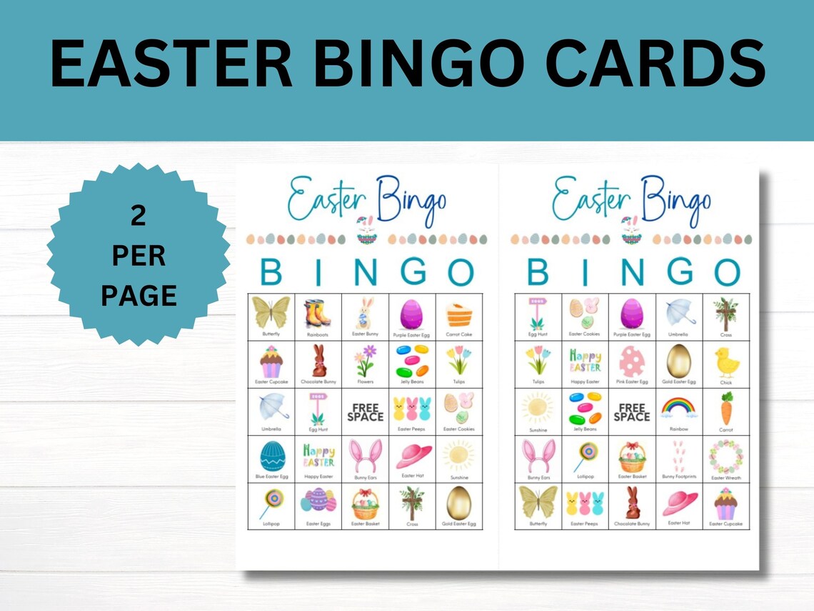 Easter Bingo, Easter Bingo Game, Easter Bingo Cards, Easter Activity ...