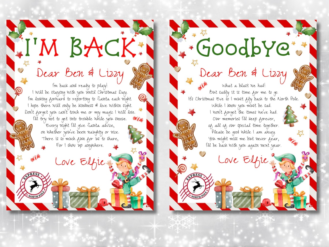 Personalized Elf on Shelf Letters, Elf on Shelf Letters, Elf Message ...
