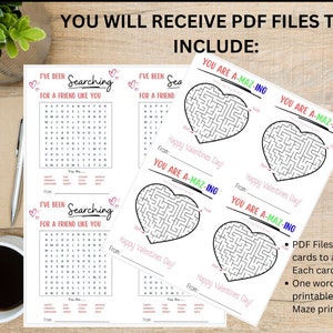 Word Search Valentine Day Printable, Maze Valentine Day Printable ...