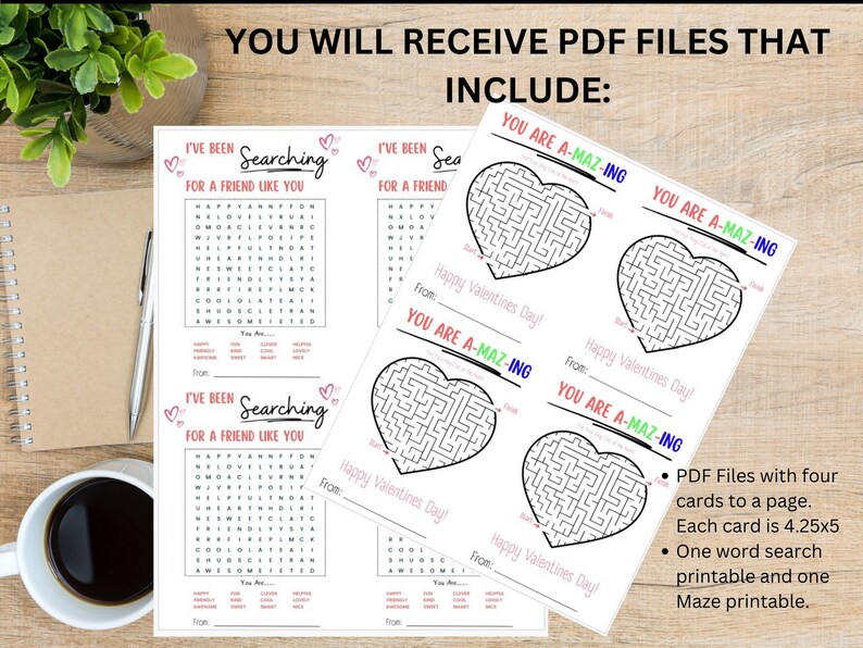 Word Search Valentine Day Printable, Maze Valentine Day Printable ...