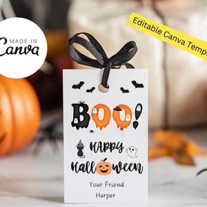 Boo Happy Halloween Gift Tag, Halloween Favor Tags, Boo Gift Tags ...