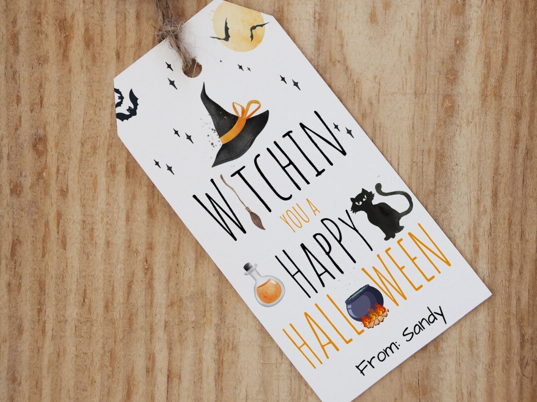 Printable Halloween Gift Tag, Trick or Treat Printable Tag, Halloween ...