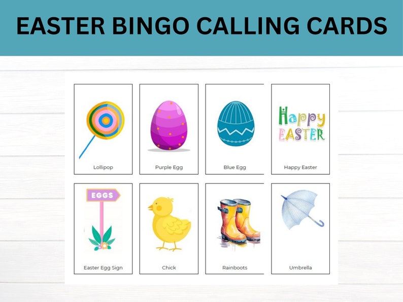 Easter Bingo, Easter Bingo Game, Easter Bingo Cards, Easter Activity ...