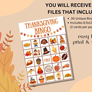 Printable Thanksgiving Bingo, Thanksgiving Bingo Game, Thanksgiving ...