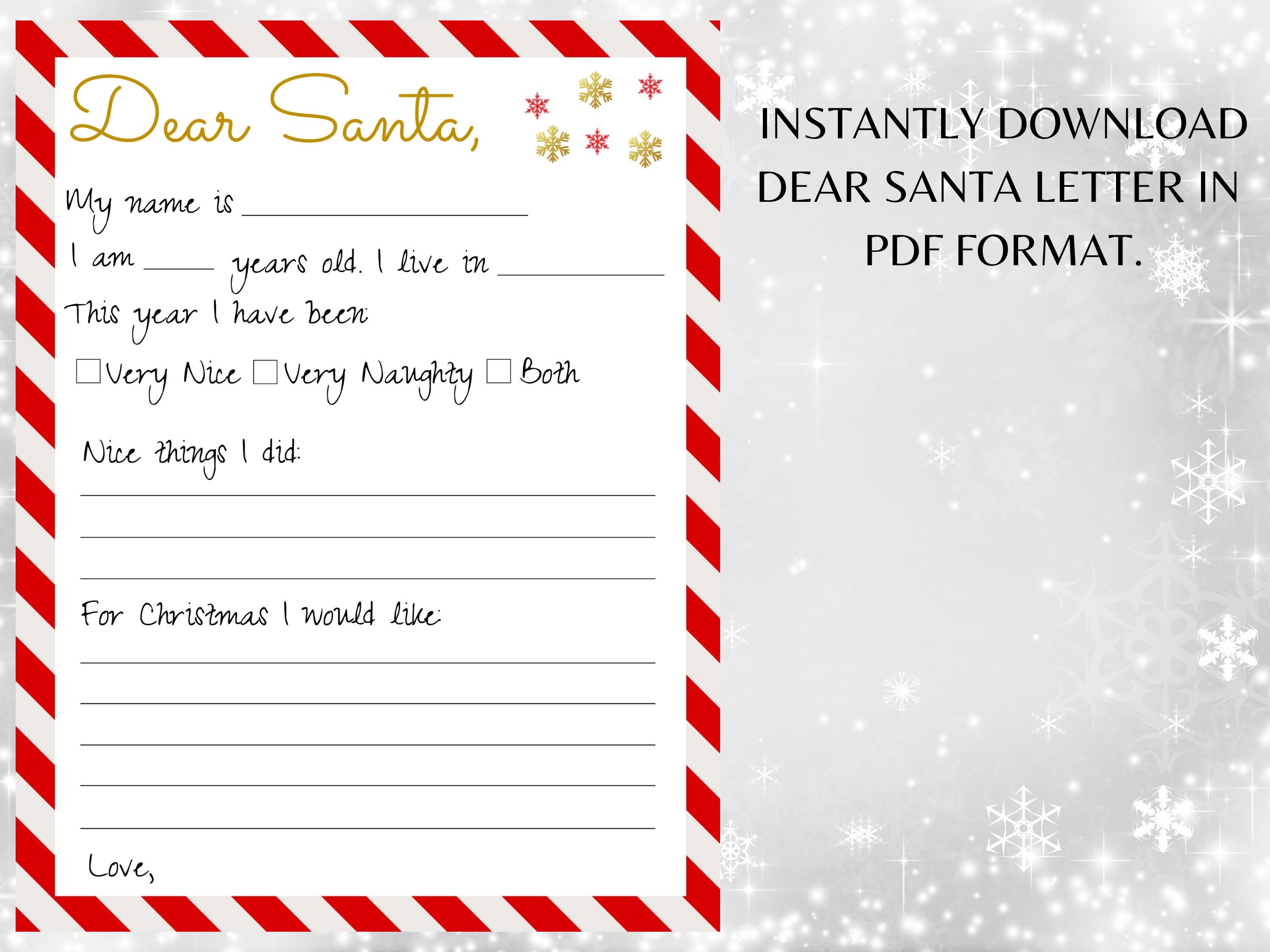 Personalized Santa Letter, Editable Letter to Santa, Nice List ...