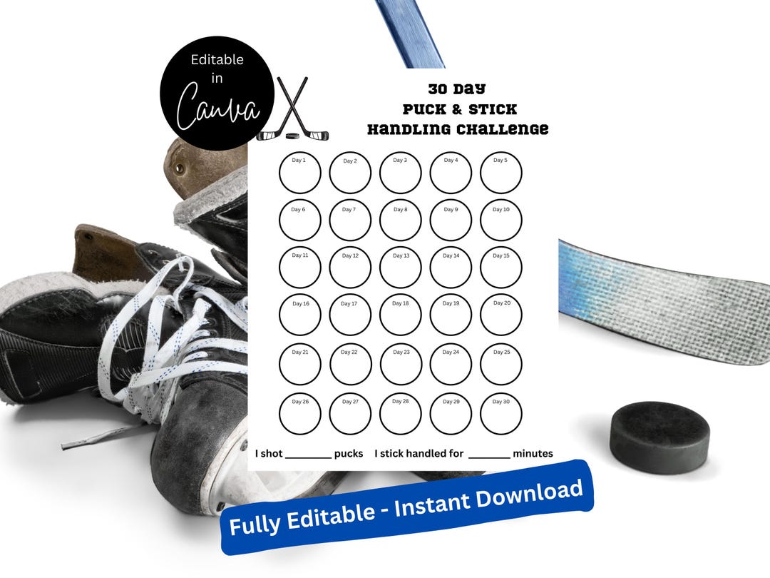 Hockey 30 Day Challenge: Puck & Stick Handling Practice (digital ...