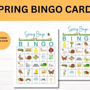 Spring Bingo, Spring Bingo Game, Spring Bingo Printable, Spring Bingo ...