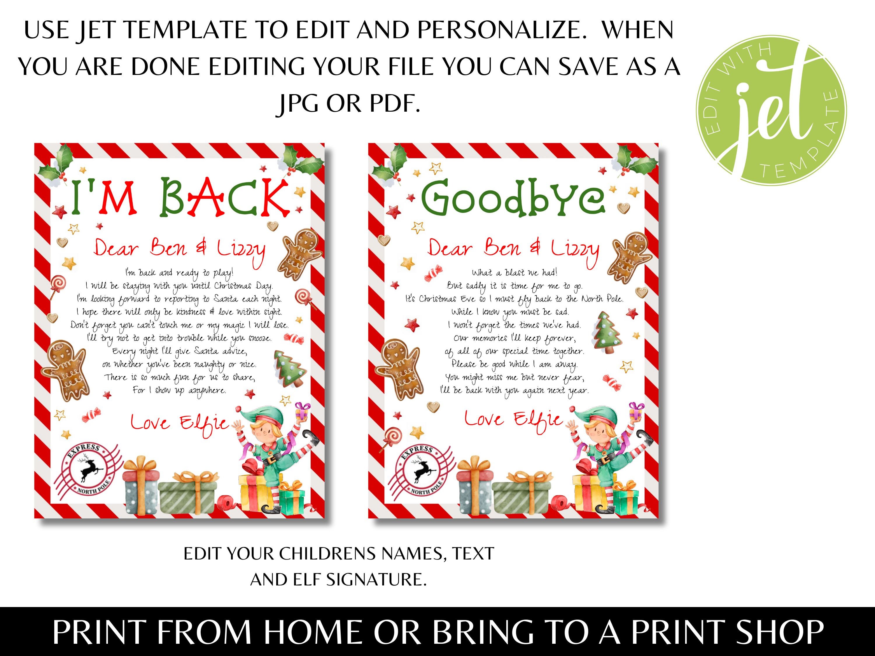 Personalized Elf on Shelf Letters, Elf on Shelf Letters, Elf Message ...