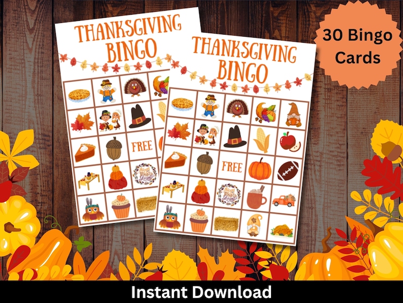 Printable Thanksgiving Bingo, Thanksgiving Bingo Game, Thanksgiving ...