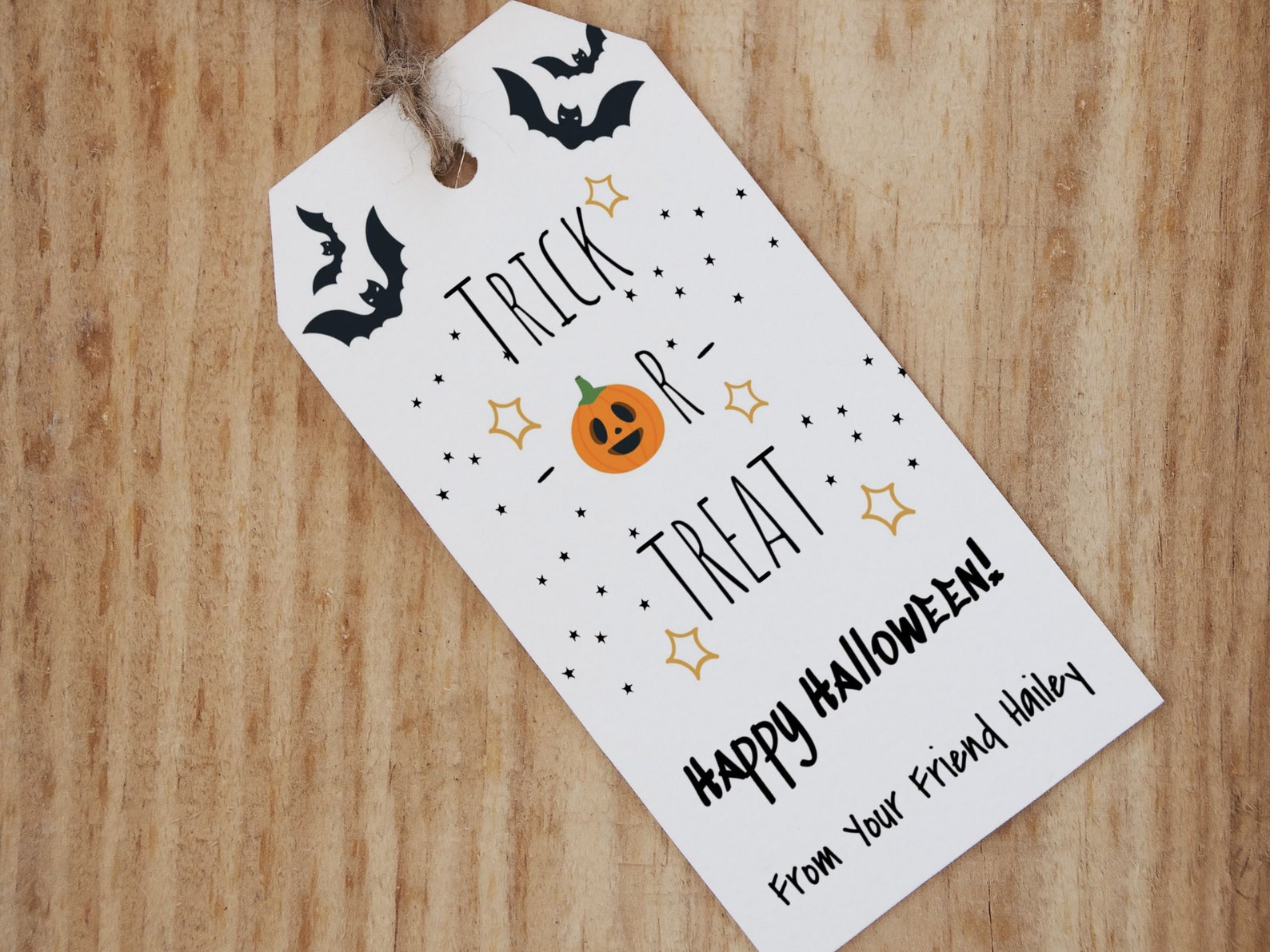 Printable Halloween Gift Tag, Trick or Treat Printable Tag, Halloween ...