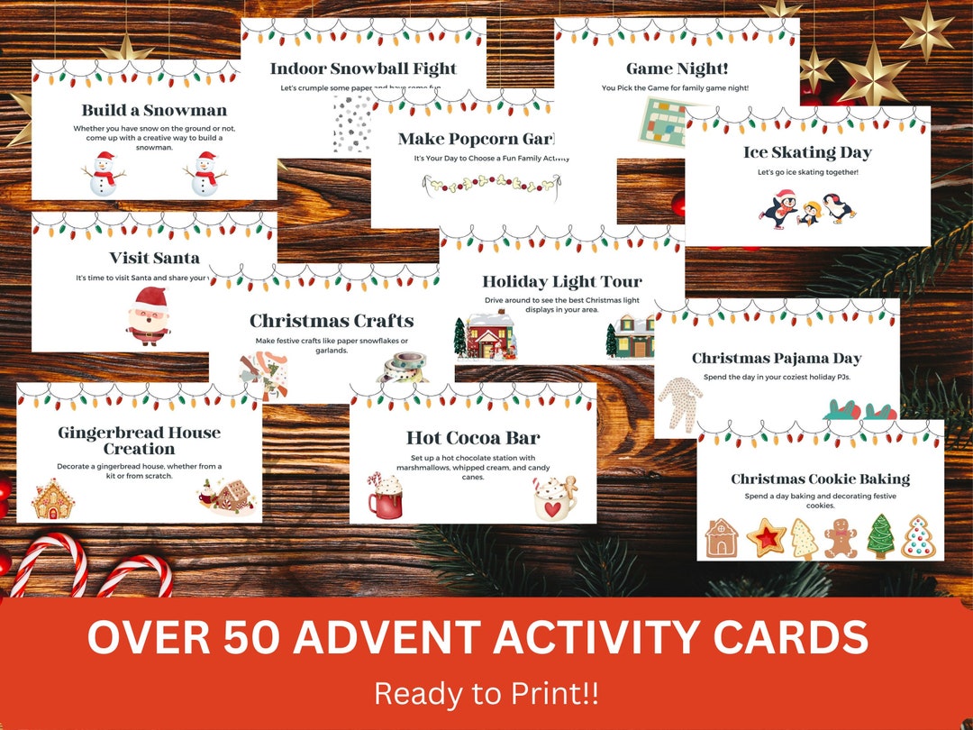 Advent Christmas Countdown Printable, Printable Advent Christmas ...