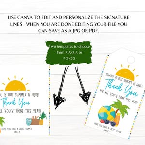 Teacher Gift Printable Gift Tag, End of School Year Teacher Gift Tag ...