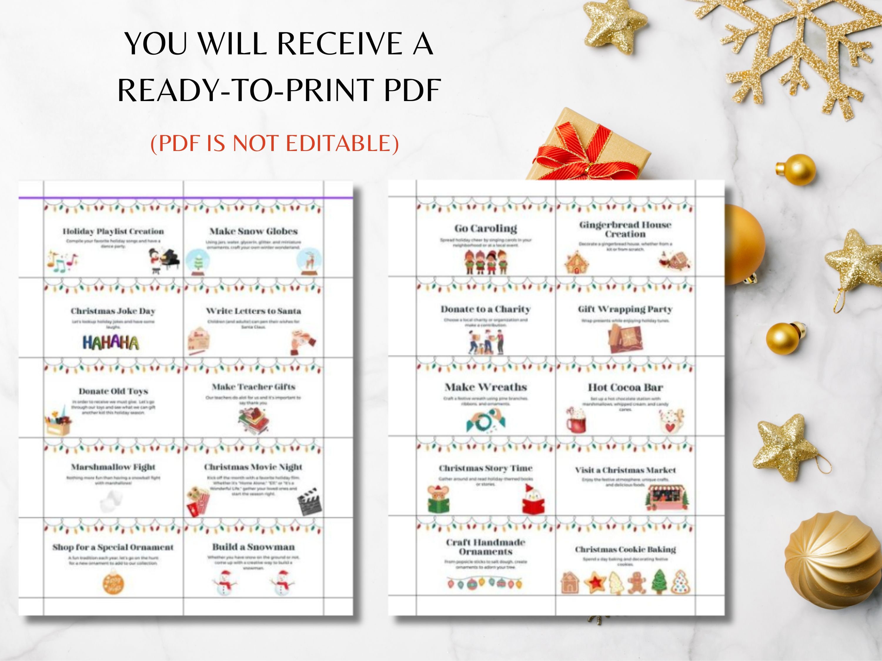 Advent Christmas Countdown Printable, Printable Advent Christmas ...
