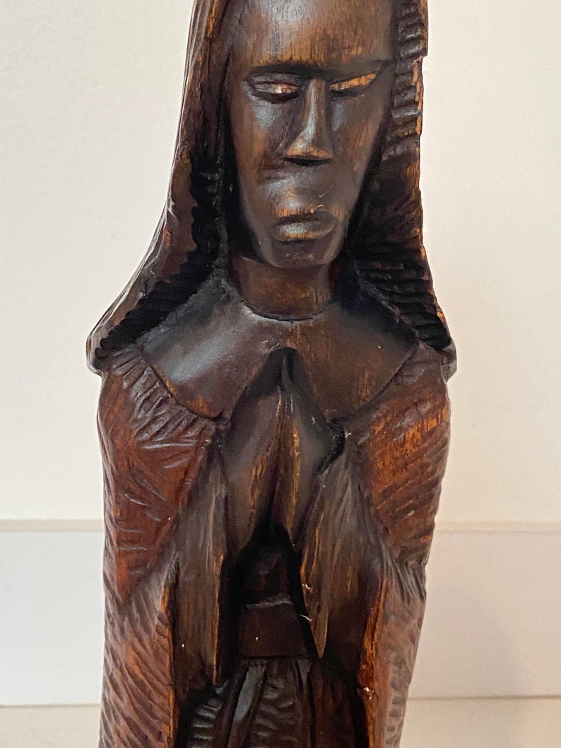 Vintage Hand Carved Wooden African Monk Statue: Signed Detail - Etsy