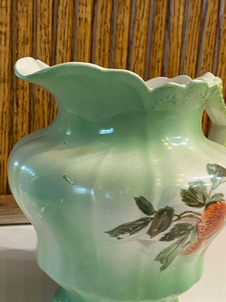 Antique Sevres Porcelain Water Pitcher: French Strawberry Transferware ...