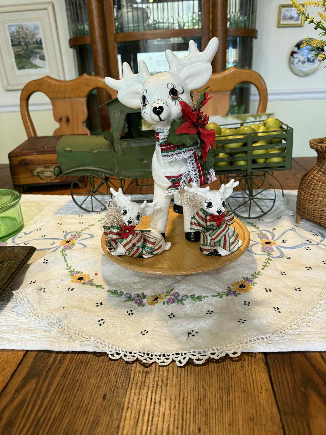Vintage Kimble Signed Trio of White Ceramic Reindeer Figures - Etsy