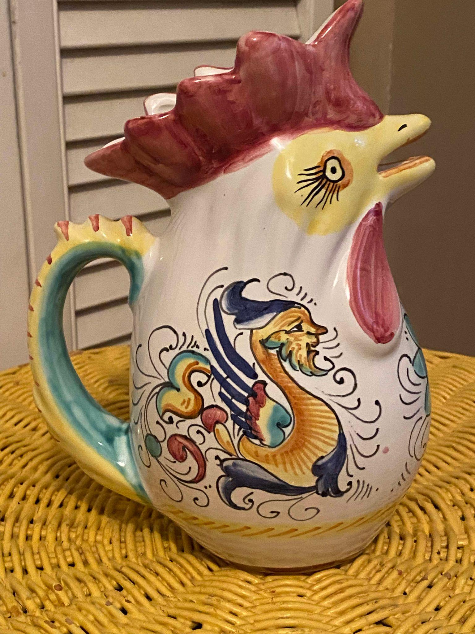 Vintage William Sonoma Ceramic Rooster Made in Italy With Painted ...