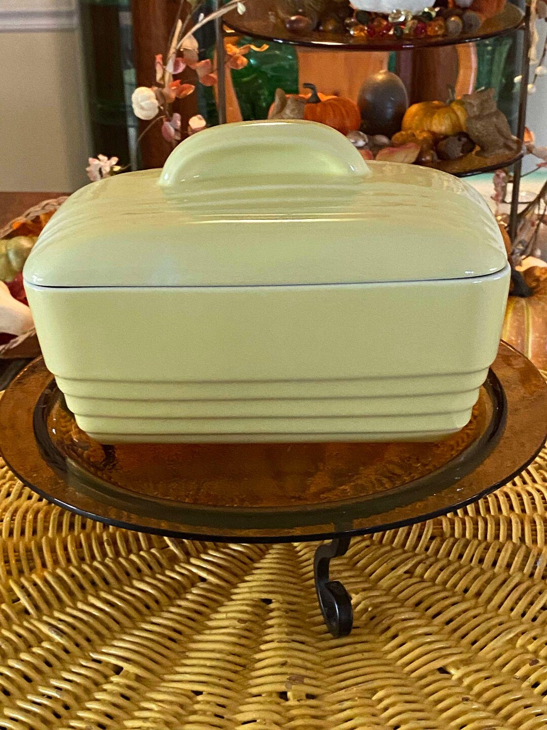 Vintage Yellow Hall Ceramic Refrigerator Dish With Lid Made by Hall for ...