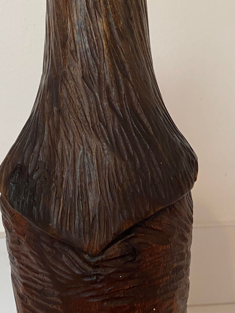 Vintage Hand Carved Wooden African Monk Statue: Signed Detail - Etsy